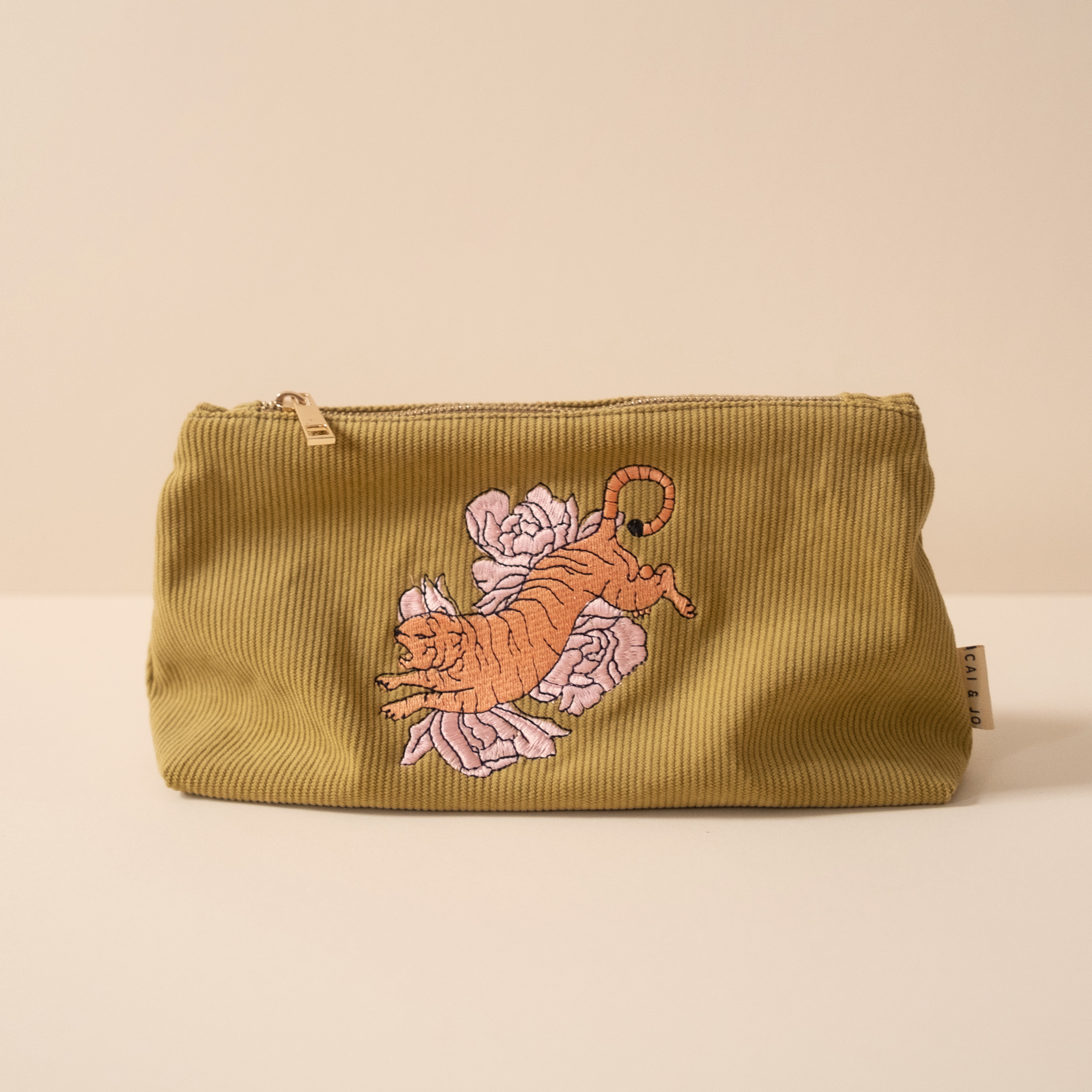 Medium Corduroy Pouch in Olive – cai & jo