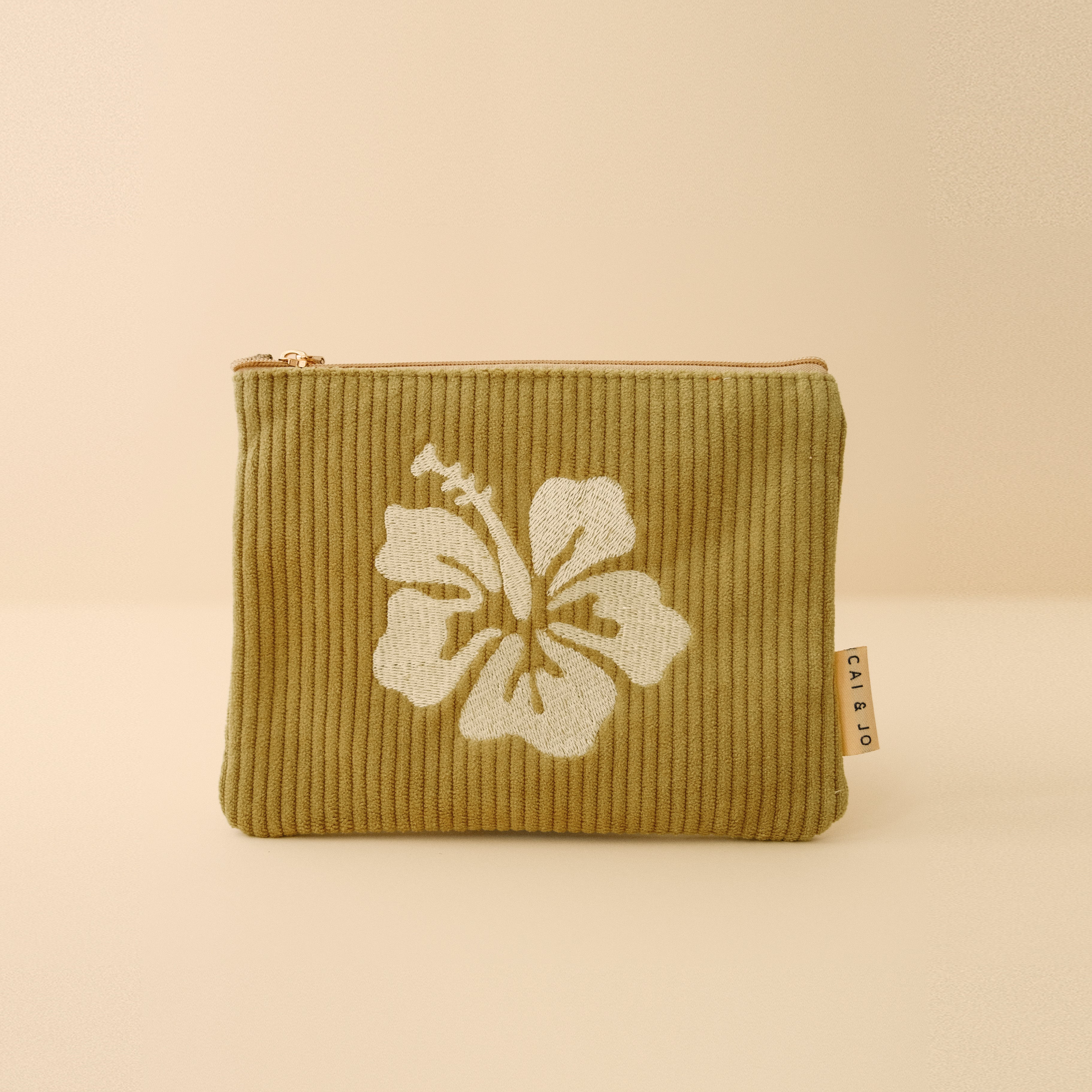 Corduroy Pouch in Olive – cai & jo