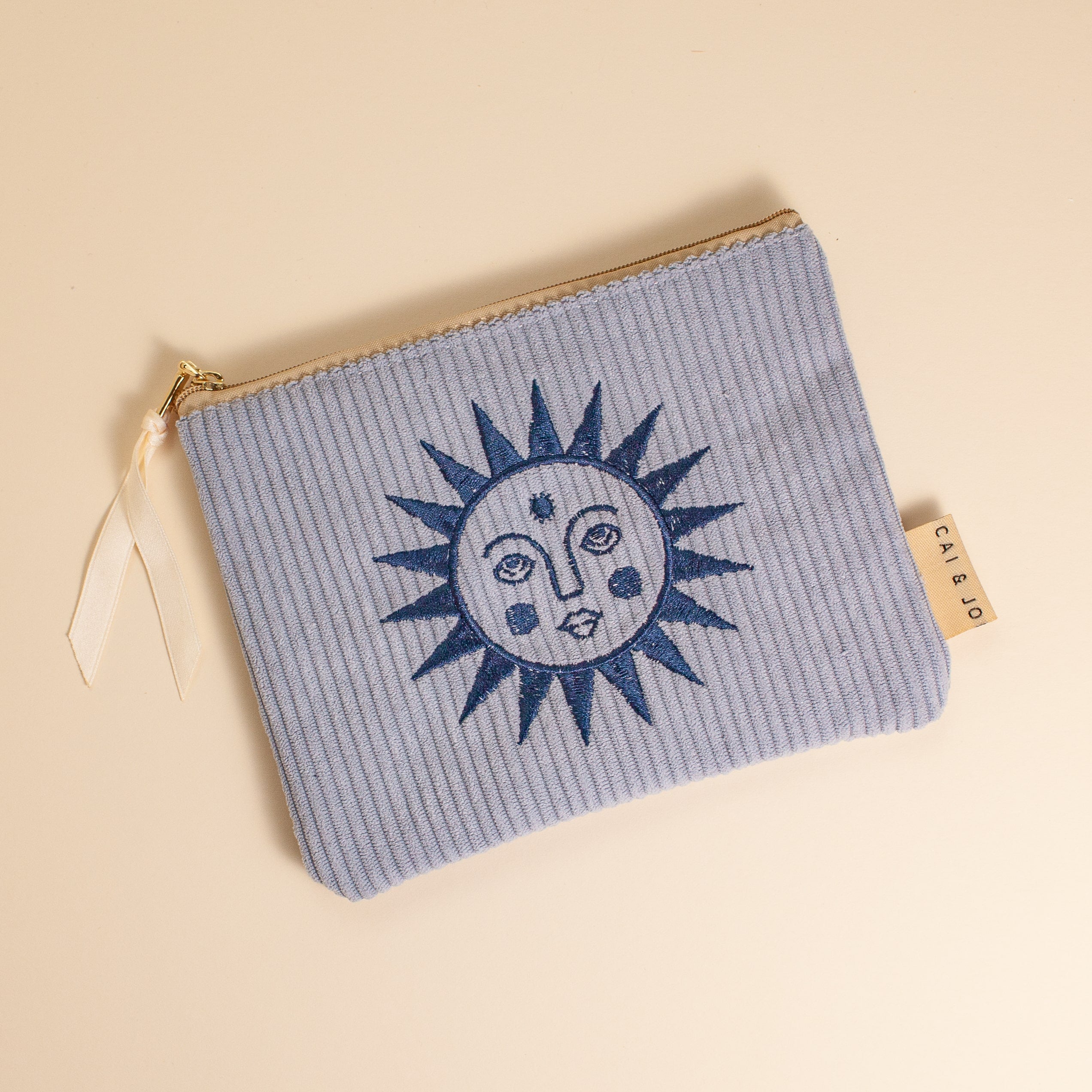 Corduroy Pouch in Seafoam Blue – cai & jo